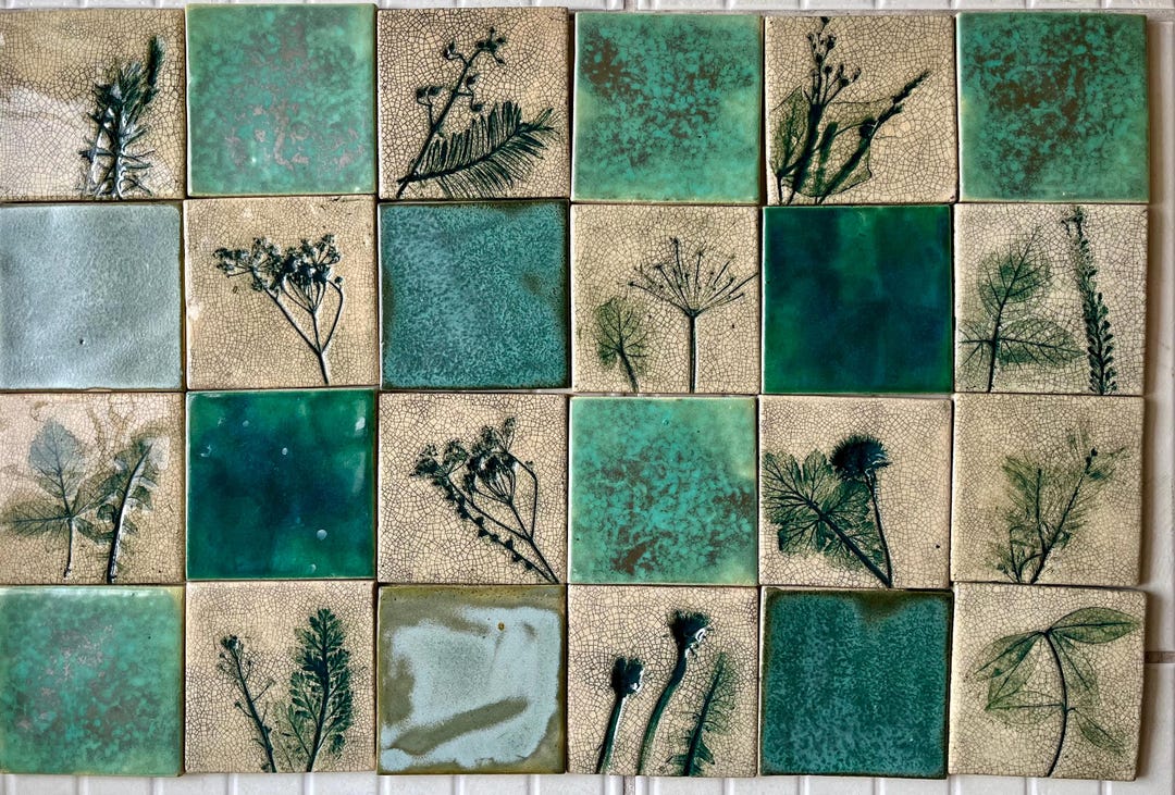 Tiles Set From a Country Cottage,handmade Ceramic Tiles,natural Clay ...