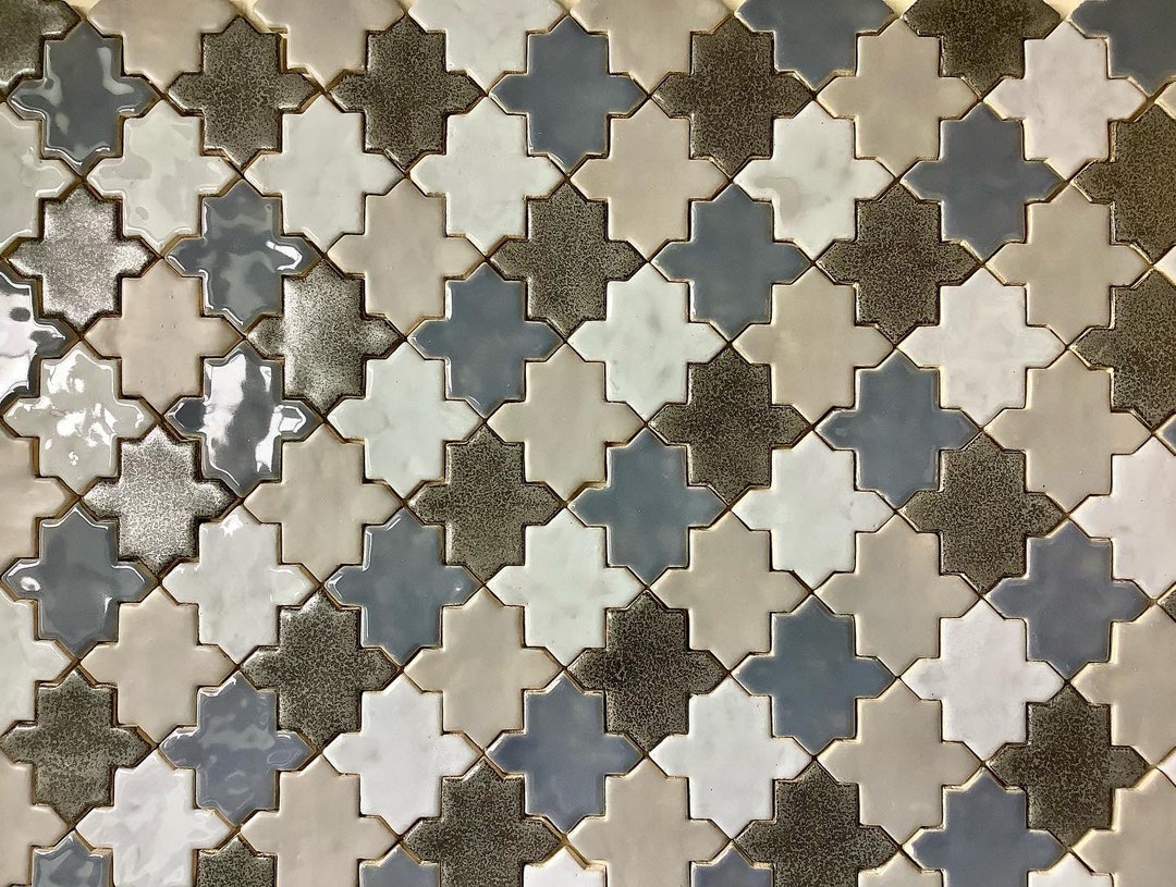 Tiles Set "journey to Orient" in Grey Shadows,handmade Ceramic Tiles ...