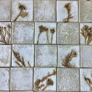Tiles Set "porcelain Flowers",handmade Ceramic Tiles,handmade Tiles ...