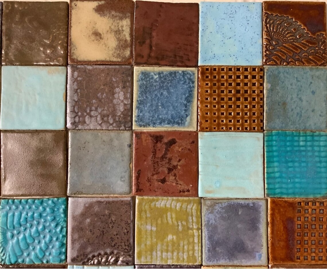Tile Set Colorful Mixture, Handmade Ceramic Tiles, Color Tiles ...
