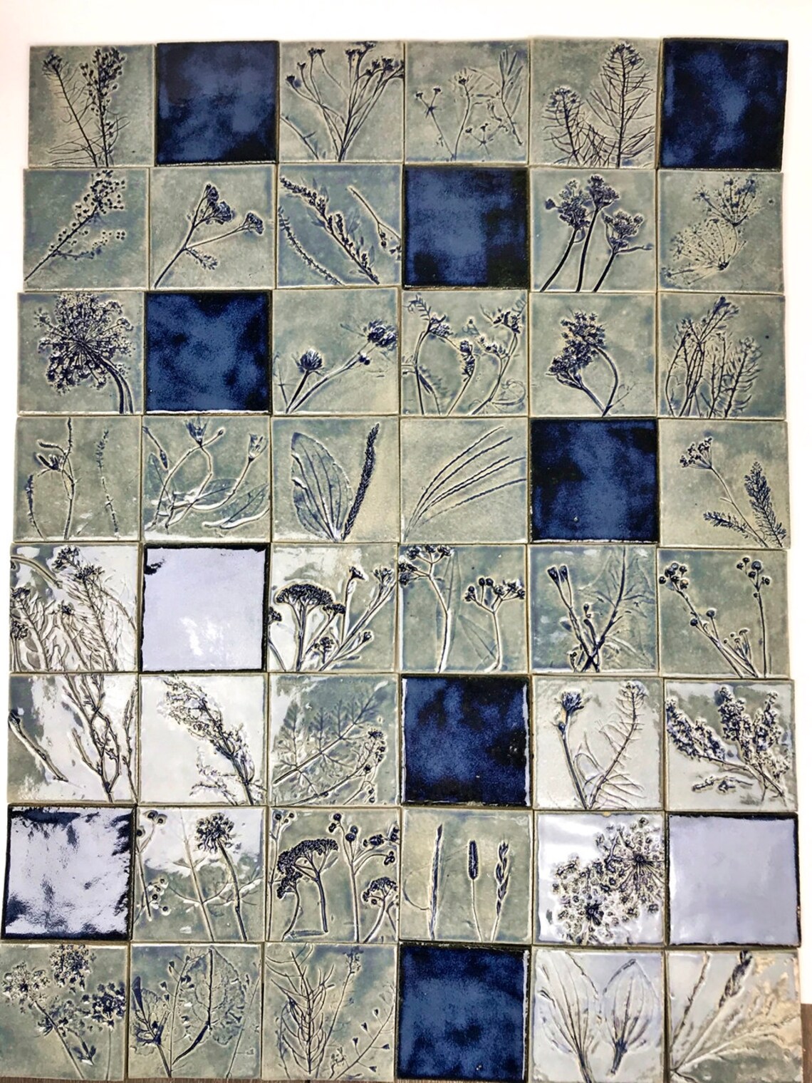 Tiles Set herbariumhandmade Ceramic Tilespale | Etsy