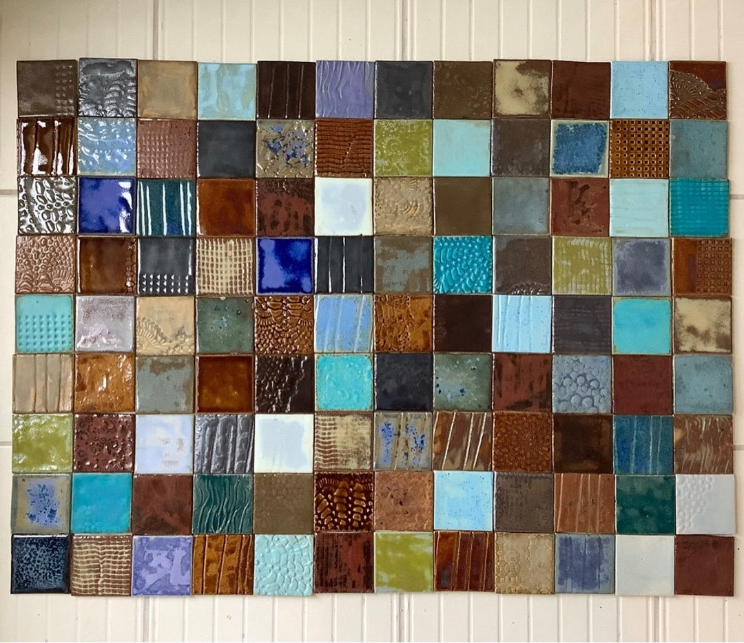 Tile Set Colorful Mixture, Handmade Ceramic Tiles, Color Tiles ...