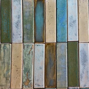Ready to Ship! Tiles, Rectangular Tiles, Handmade Ceramic Tiles, Mint ...