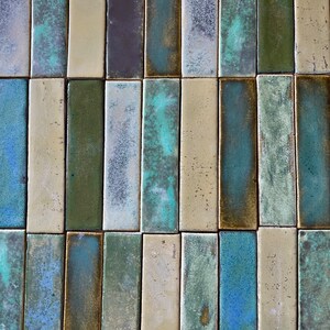 Ready to Ship! Tiles, Rectangular Tiles, Handmade Ceramic Tiles, Mint ...
