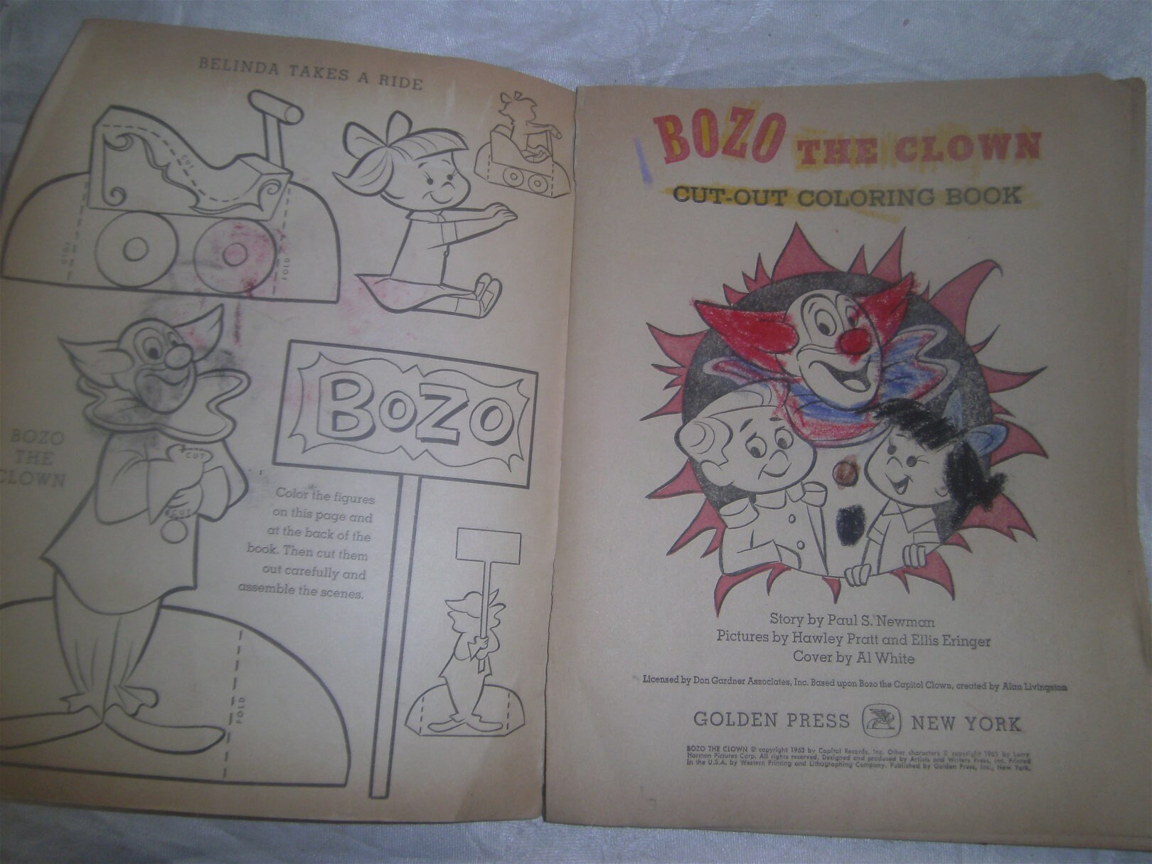 Bozo The Clown Cut Out Coloring Book | Etsy