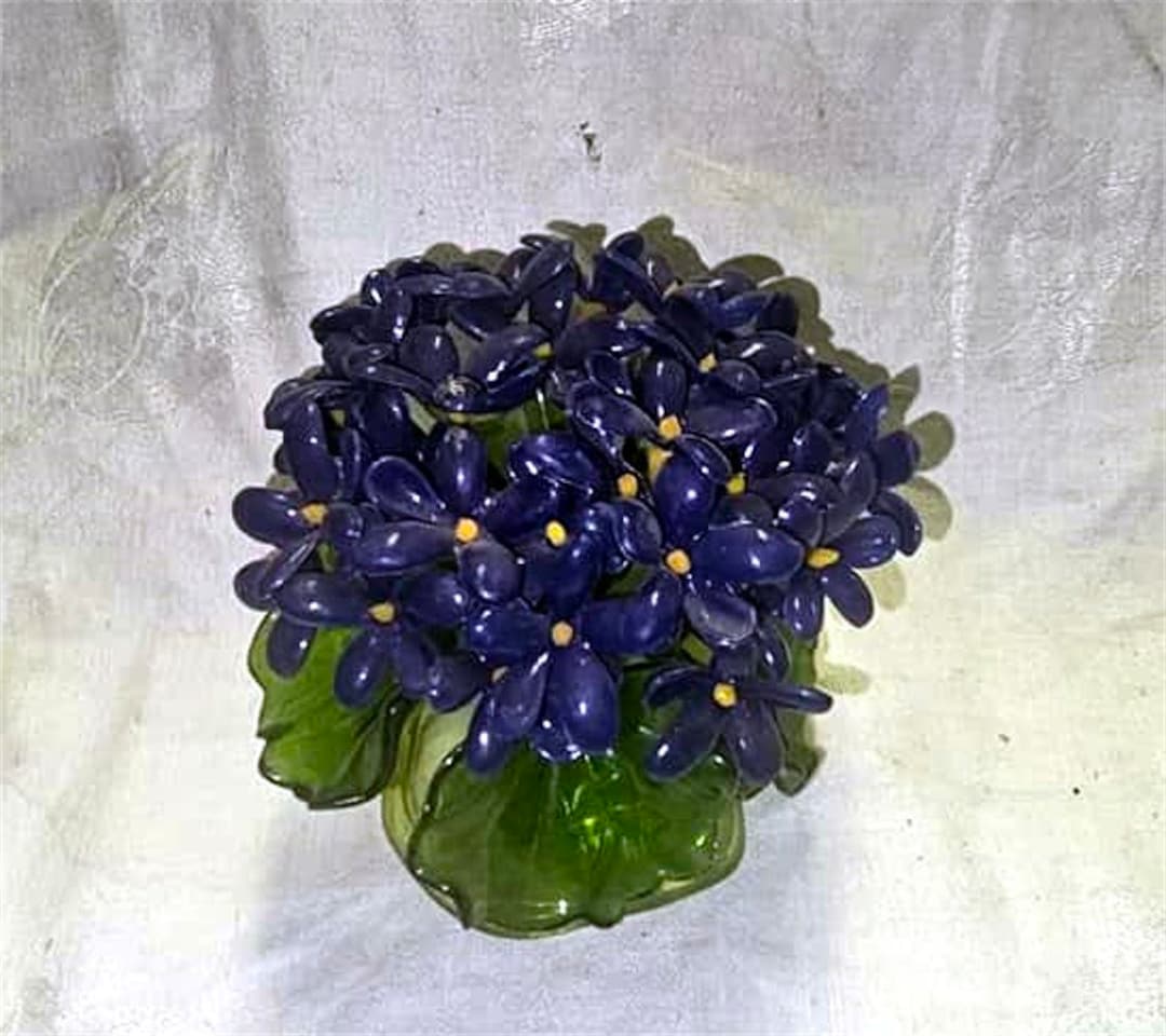 Lucite Flower Lucite Cluster of Violets 4 Tall MCM Retro - Etsy