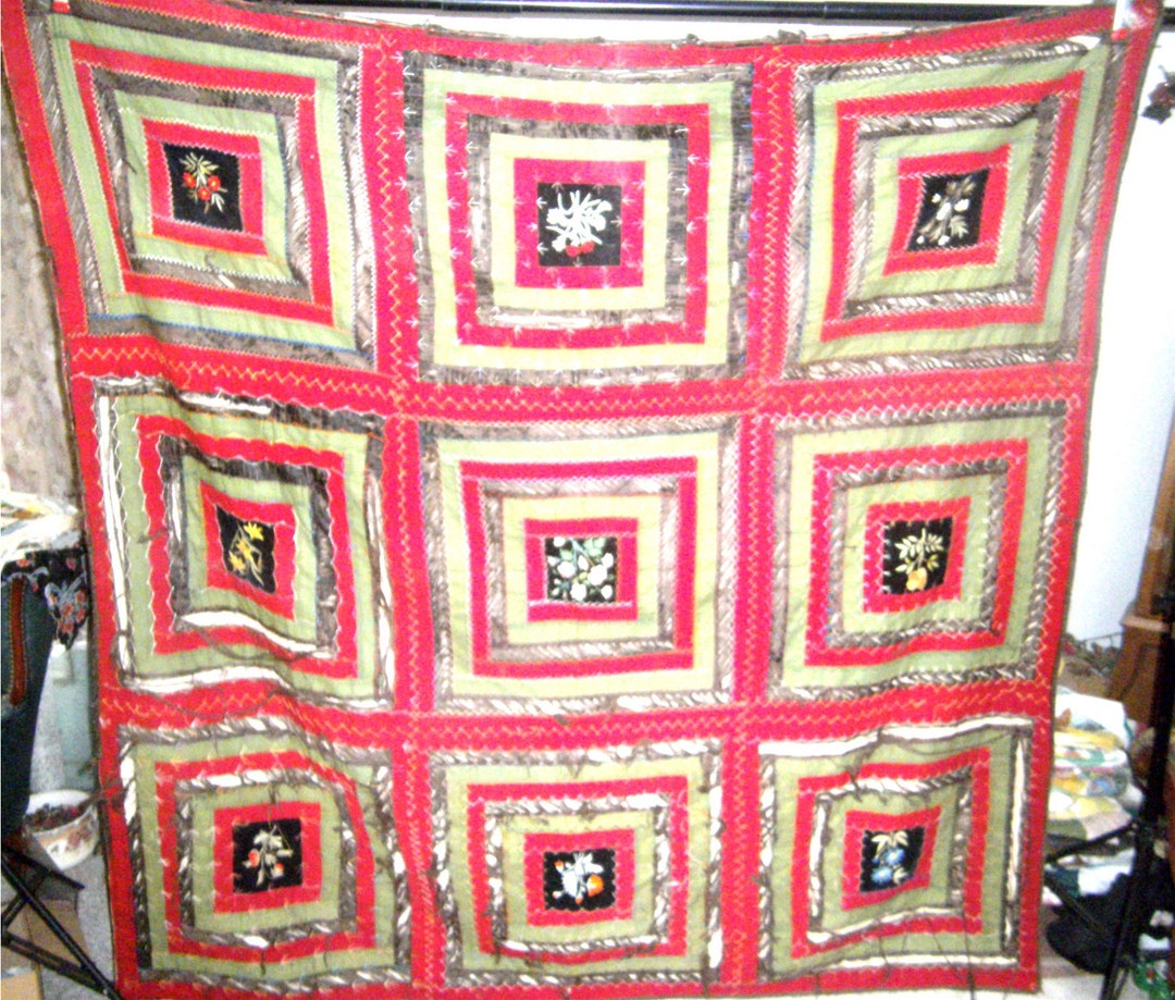 VINTAGE QUILT - Square in a Square - 1890's - Etsy