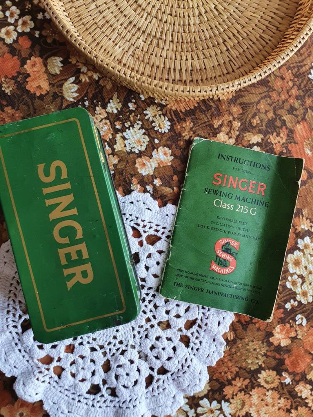 Vintage Singer Sewing Machine Tin With Spare Parts and - Etsy