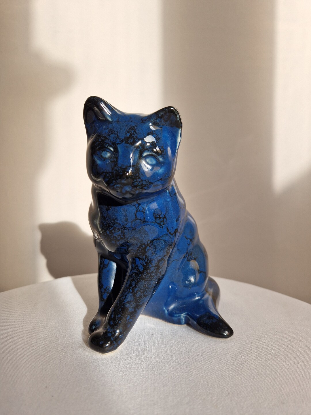 Vintage Mid-century Ceramic Pottery Cat Sculpture Figurine Ornament - Etsy