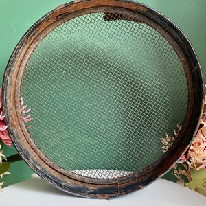 Antique Metal Sieve Farmhouse Kitchen Decor Rustic Cottage Salvaged ...