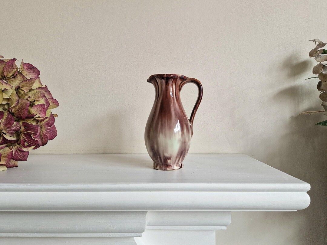 Vintage Midcentury West German Ceramic Pottery Jug Tulip Shaped Drip ...