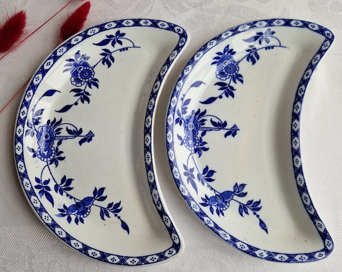 Rare Antique Half Moon Crescent Delft Ware Minton Red Star Line ...