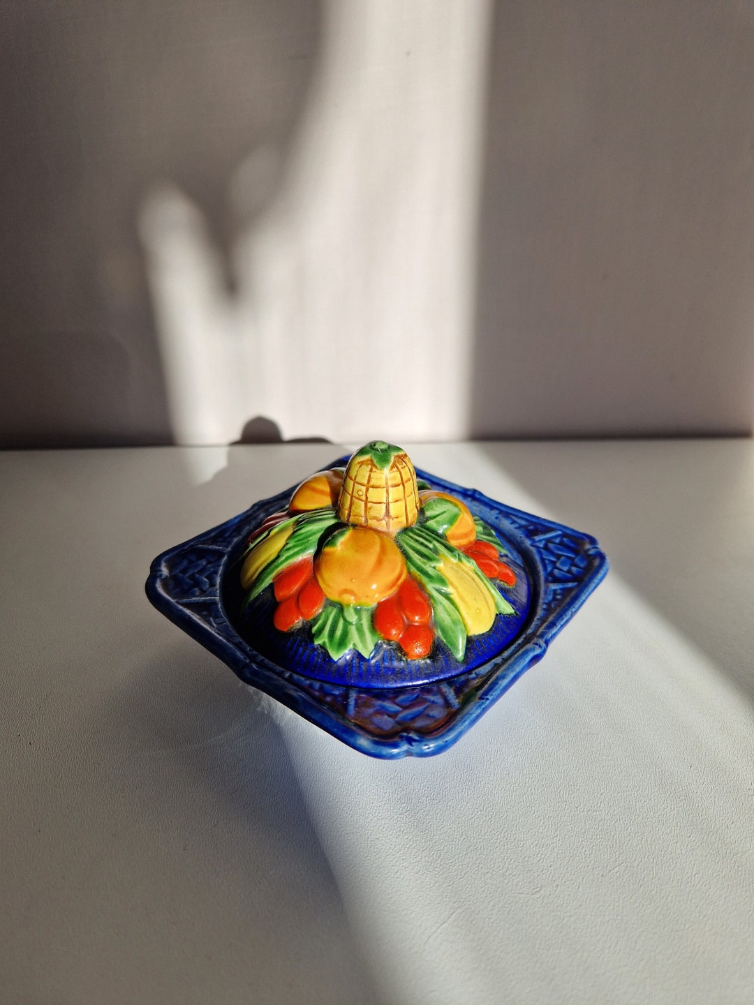Antique Vintage Marutomo Ware Made in Japan Orange Basket Square Shaped ...