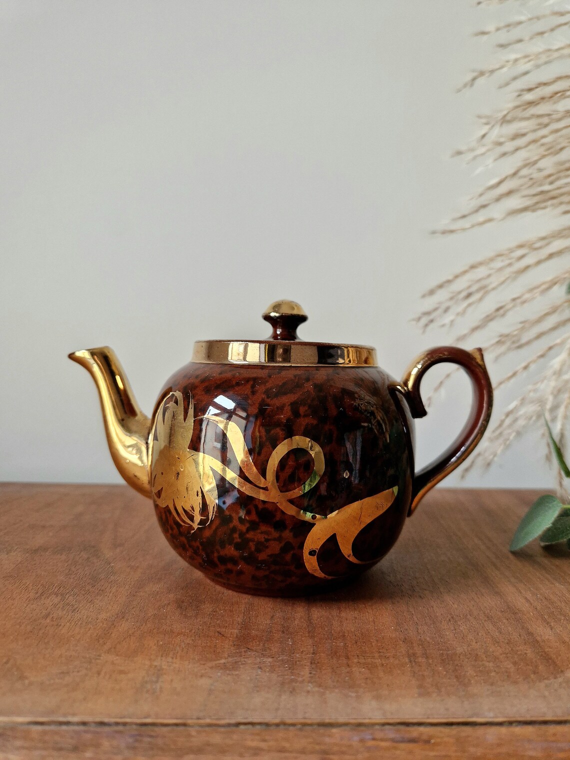 Vintage Gibsons Art Deco Style Teapot Ceramic Tortoise Shell Effect ...