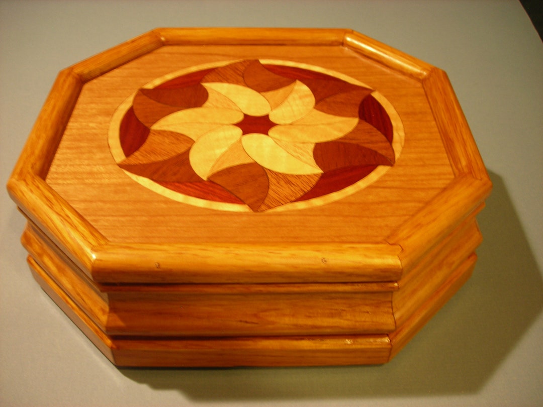Carved Music Box With Original Designed Handmade Wood Inlay - Etsy