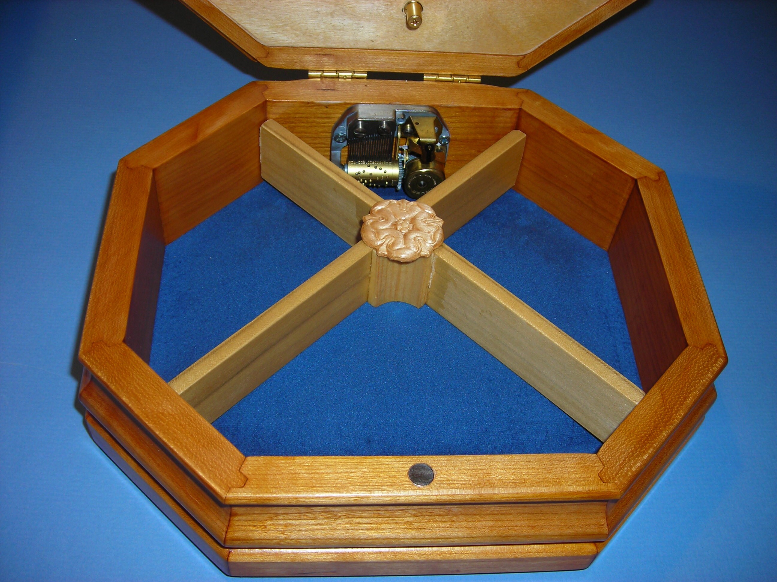 Carved Music Box With Original Designed Handmade Wood Inlay Artisan ...