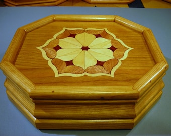 Carved Music Box With Original Designed Handmade Wood Inlay Artisan ...