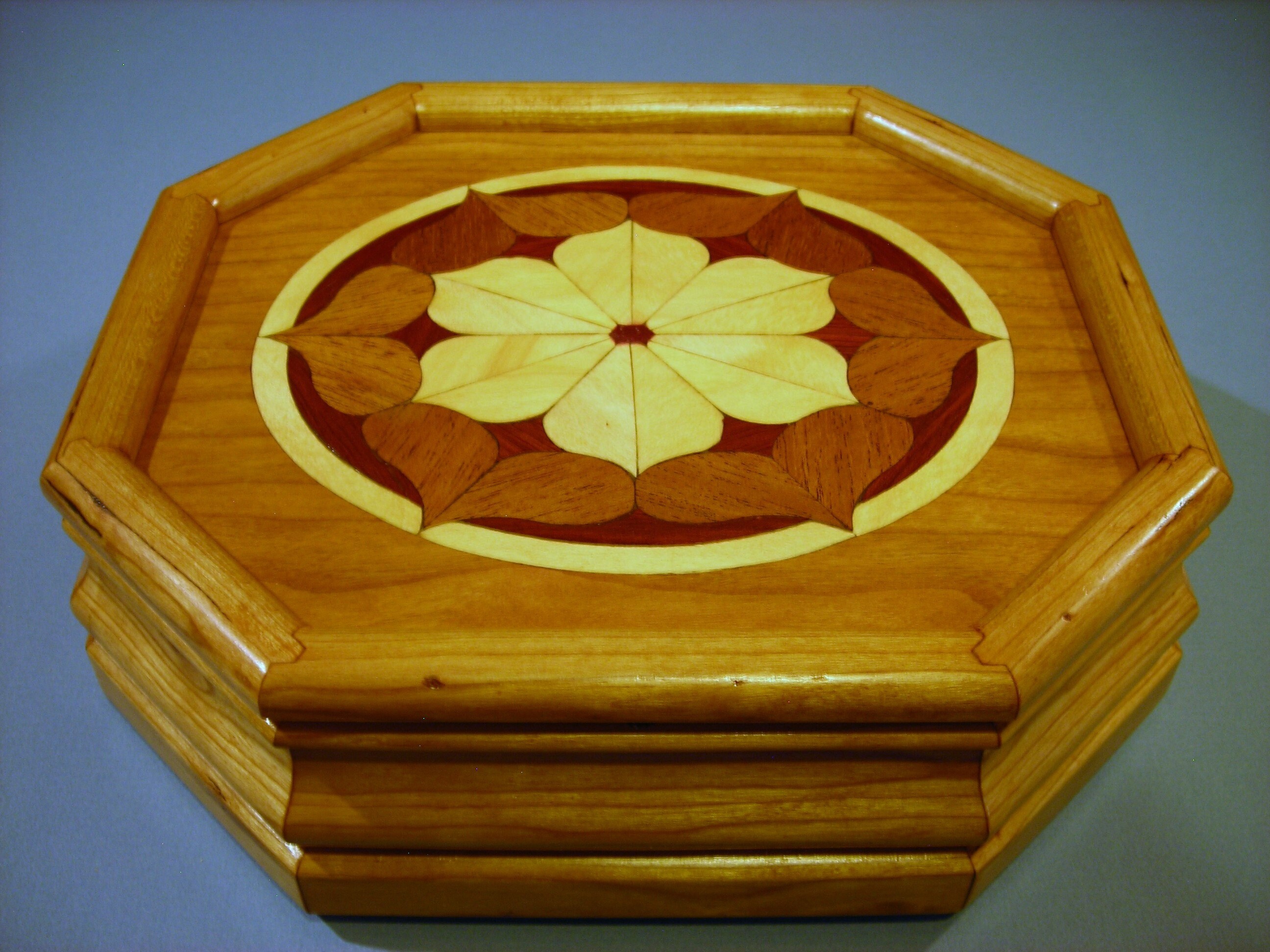 Carved Music Box With Original Designed Handmade Wood Inlay Artisan ...