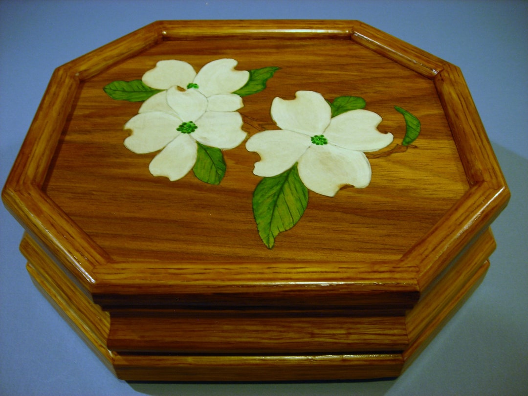 Carved Music Box With Original Designed Handmade Wood Inlay Artisan ...