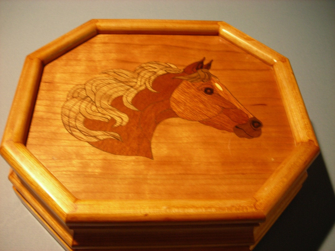 Carved Music Box With Original Designed Handmade Wood Inlay Artisan ...