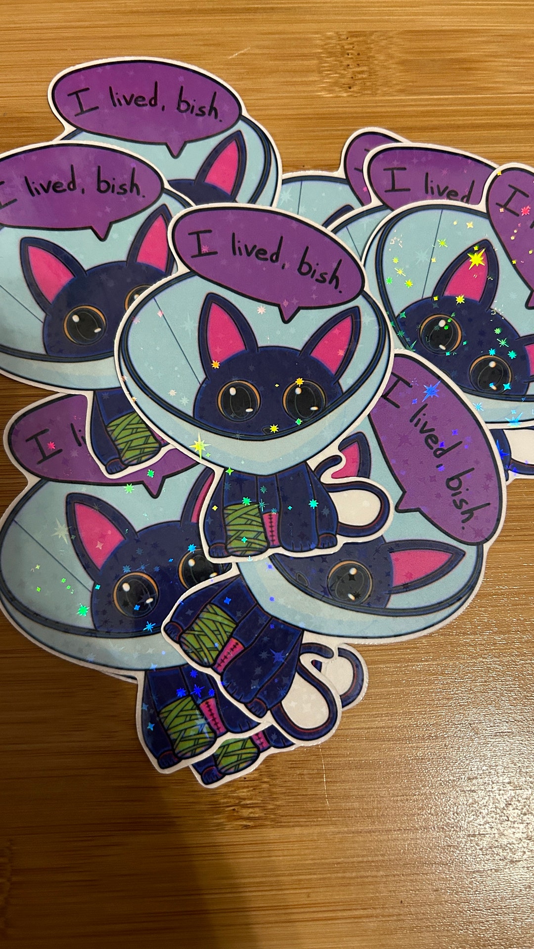 Inxy the Cat I Lived, Bish. Holographic Sticker - Etsy