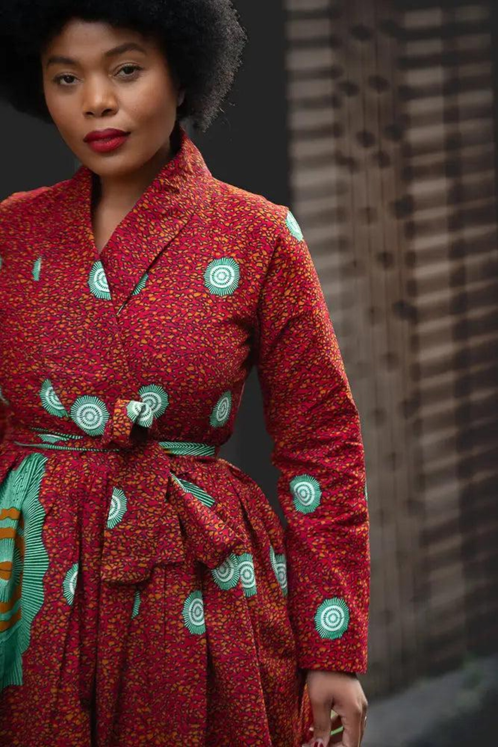 NALA RED AND Green Wrap Dress - Etsy
