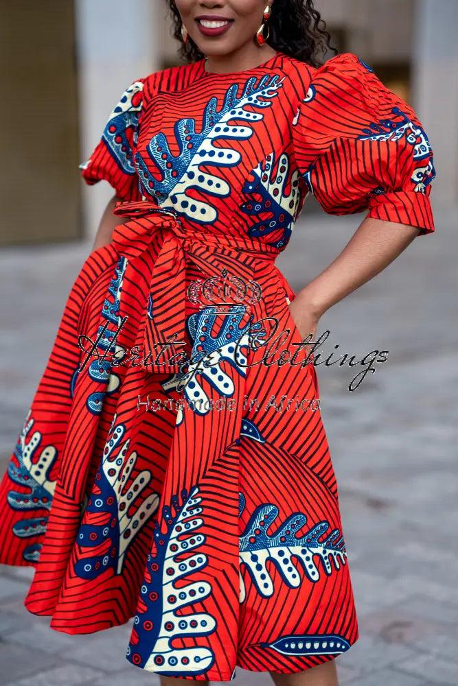 NEFERTITI RED FLARED Dress - Etsy