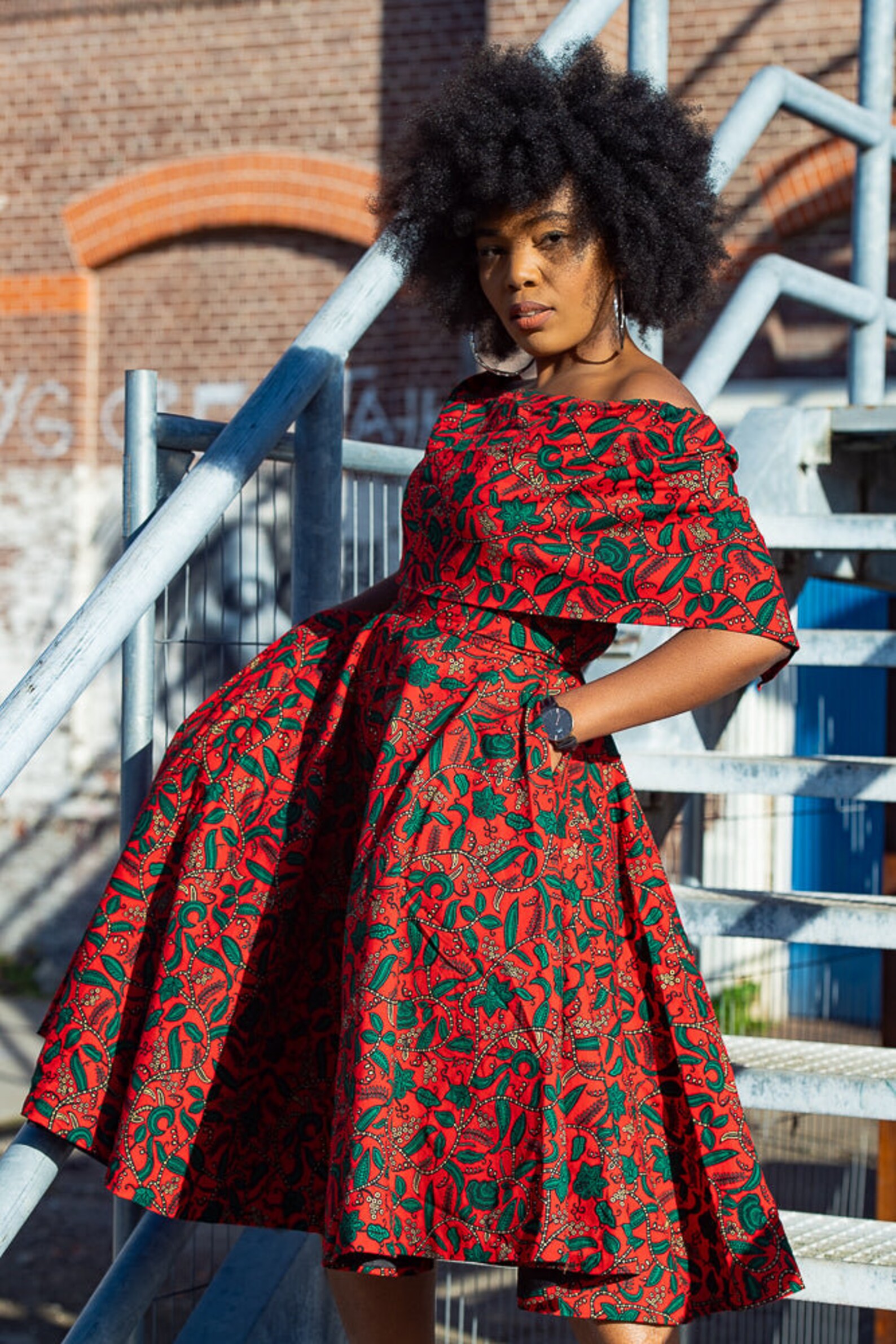 OYIN MIDI AFRICAN Print Cape Dress - Etsy