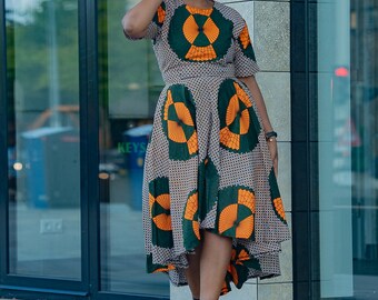 Almadies African Print Blue Dress Slowfashion Ethnic & Ethic - Etsy Sweden