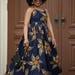 Palesa Navy Blue and Brown Dress - Etsy