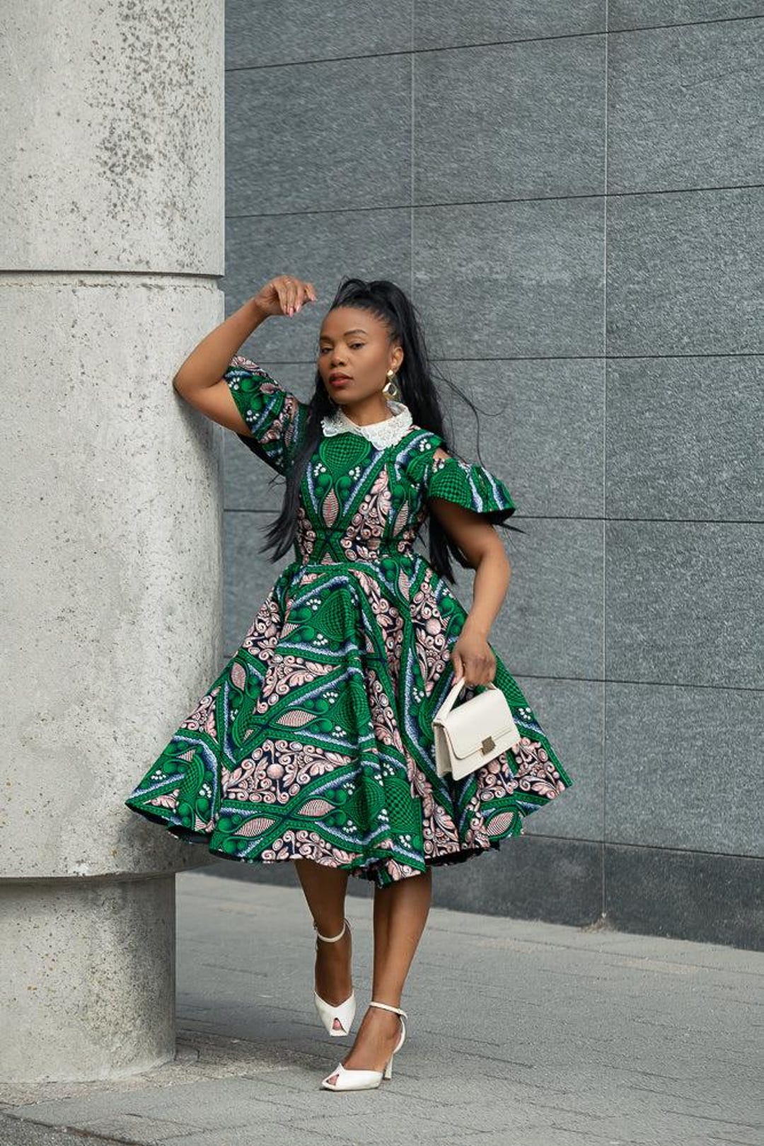 RUBY GREEN LACE Collar Dress - Etsy