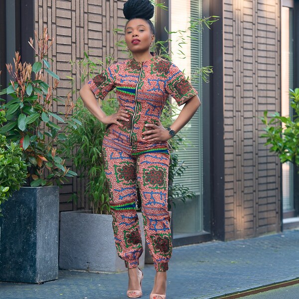 African Print Jumpsuit - Etsy