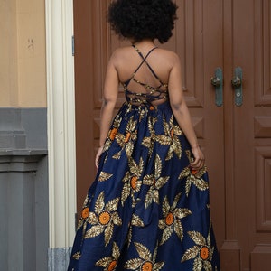 PALESA NAVY BLUE and Brown Dress - Etsy