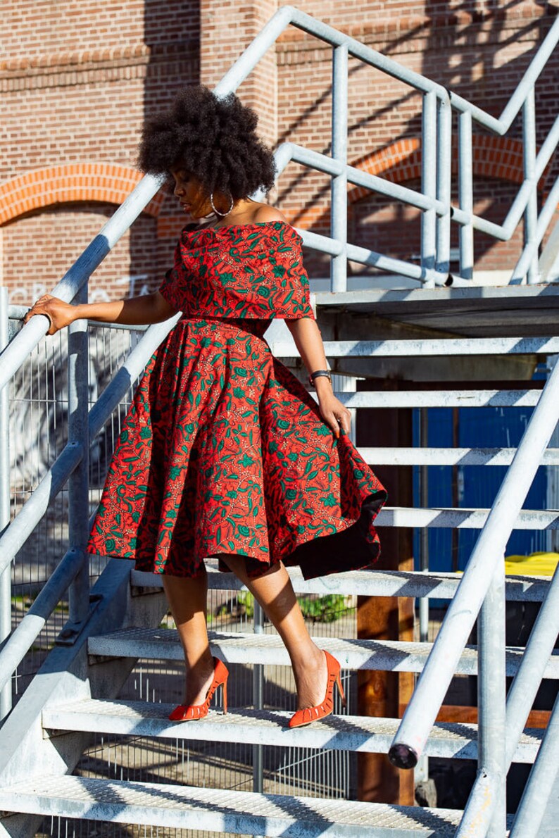 OYIN MIDI AFRICAN Print Cape Dress - Etsy