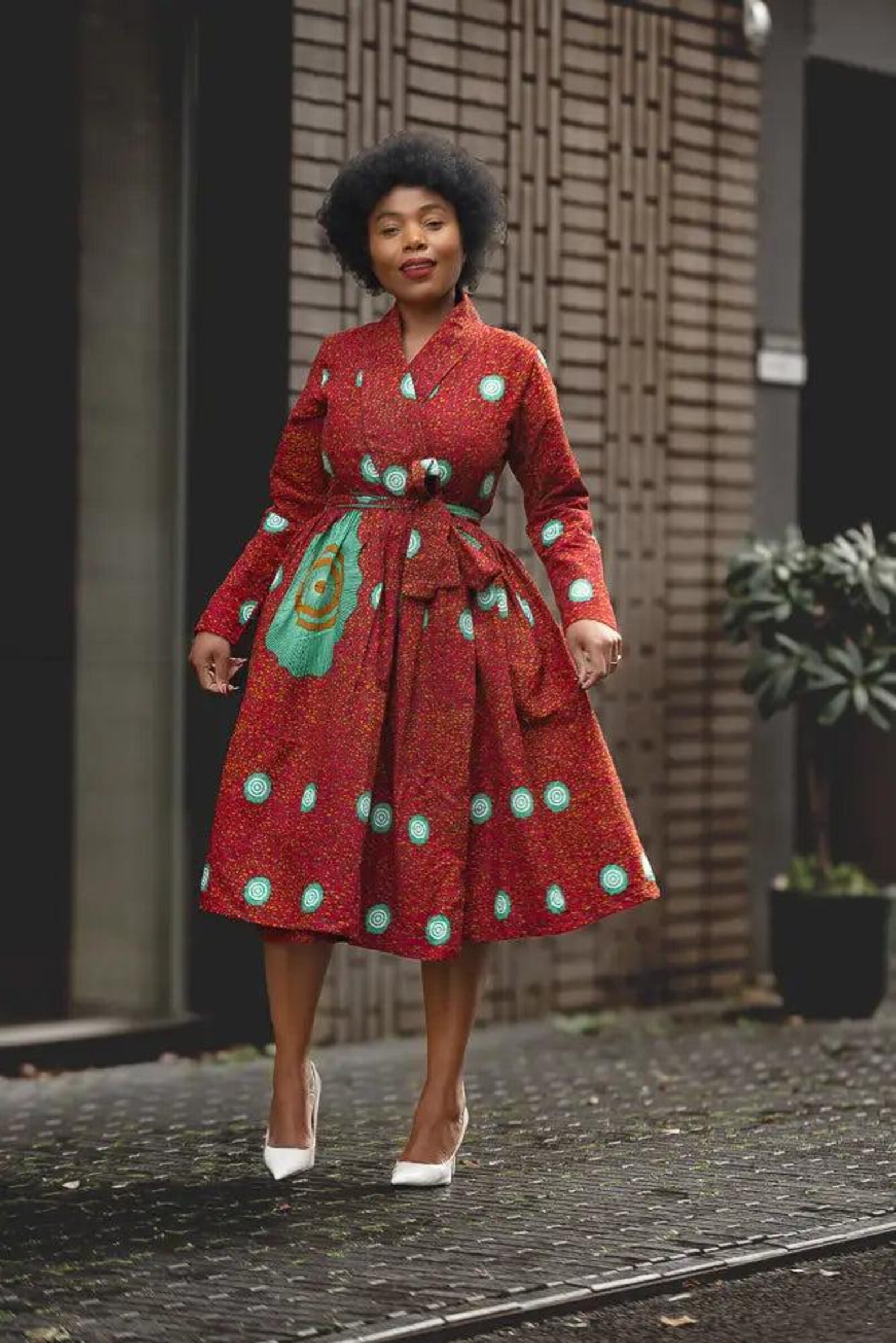 Nala Red and Green Wrap Dress - Etsy