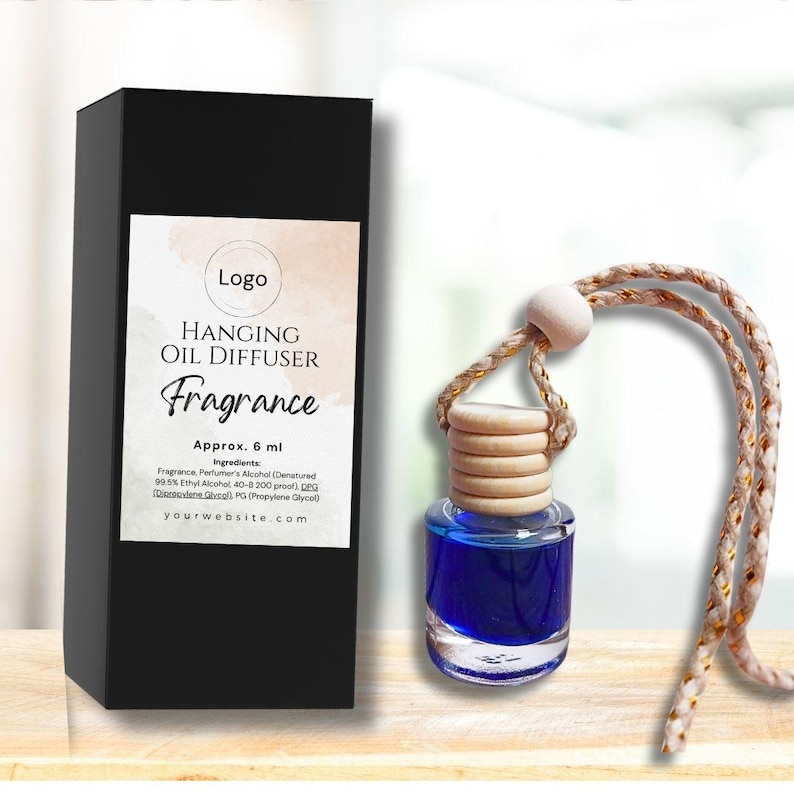 Hanging Oil Diffuser Recipe & Canva Label Template | Car Diffuser Formula for Small Business ...