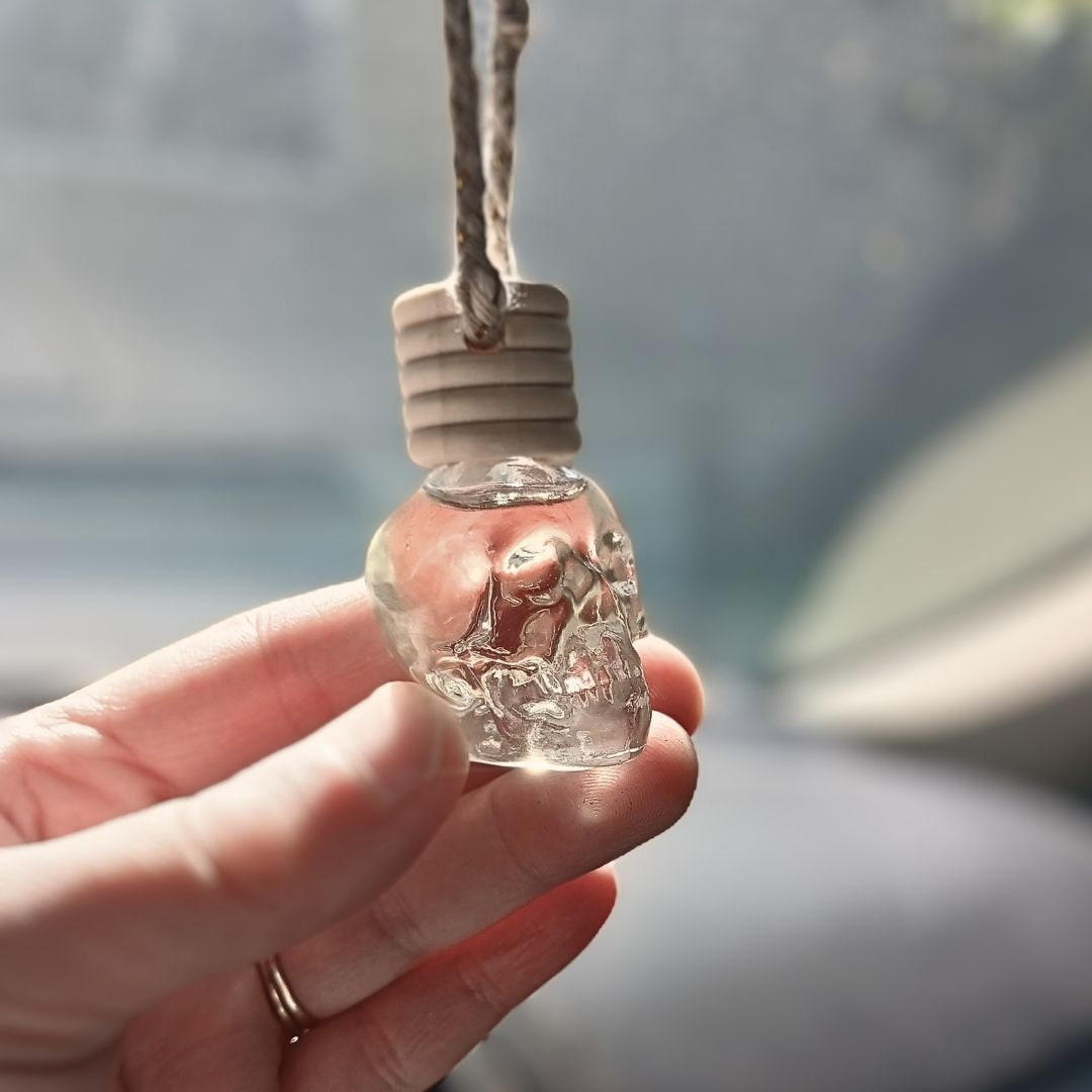 Amped Aromas Hanging Skull Bottle Oil Diffuser Car Fresheners - Etsy