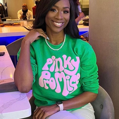 Pinky Promise Pink and Green Sweater for Her // Anniversary // - Etsy