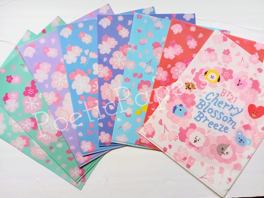 BT21 File Folder V3 Cherry Blossom Edition | BTS Stationery | Cooky ...
