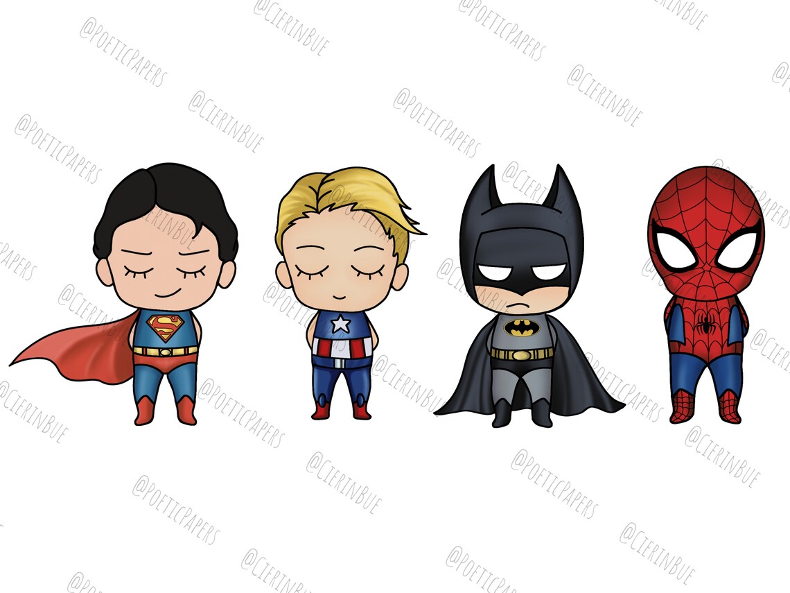Chibi Marvel Stickers Chibi DC Stickers Spiderman | Etsy