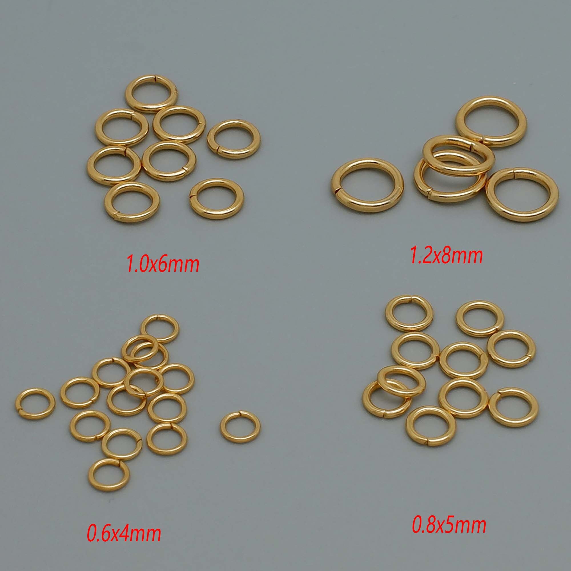 3mm 4mm 5mm 6mm 7mm 8mm 18K Gold Plated Stainless Steel Closed Jump ...