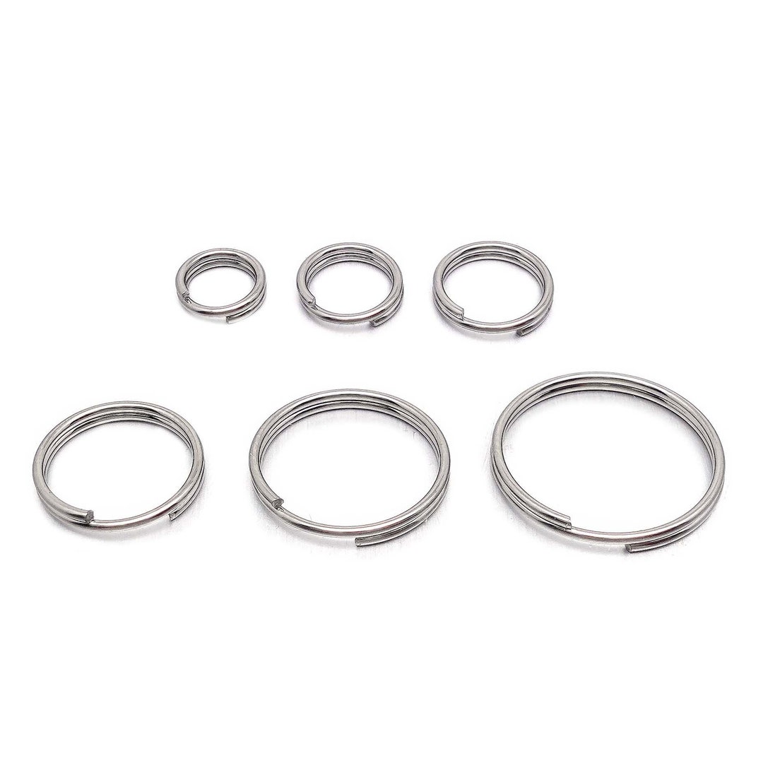 6/7/8/10/12/14mm Stainless Steel Split Rings, Double Round Loop Jump ...