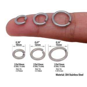 Bulk Stainless Steel Opened Jump Rings, 4mm 5mm 6mm 8mm 9mm 10mm 12mm ...