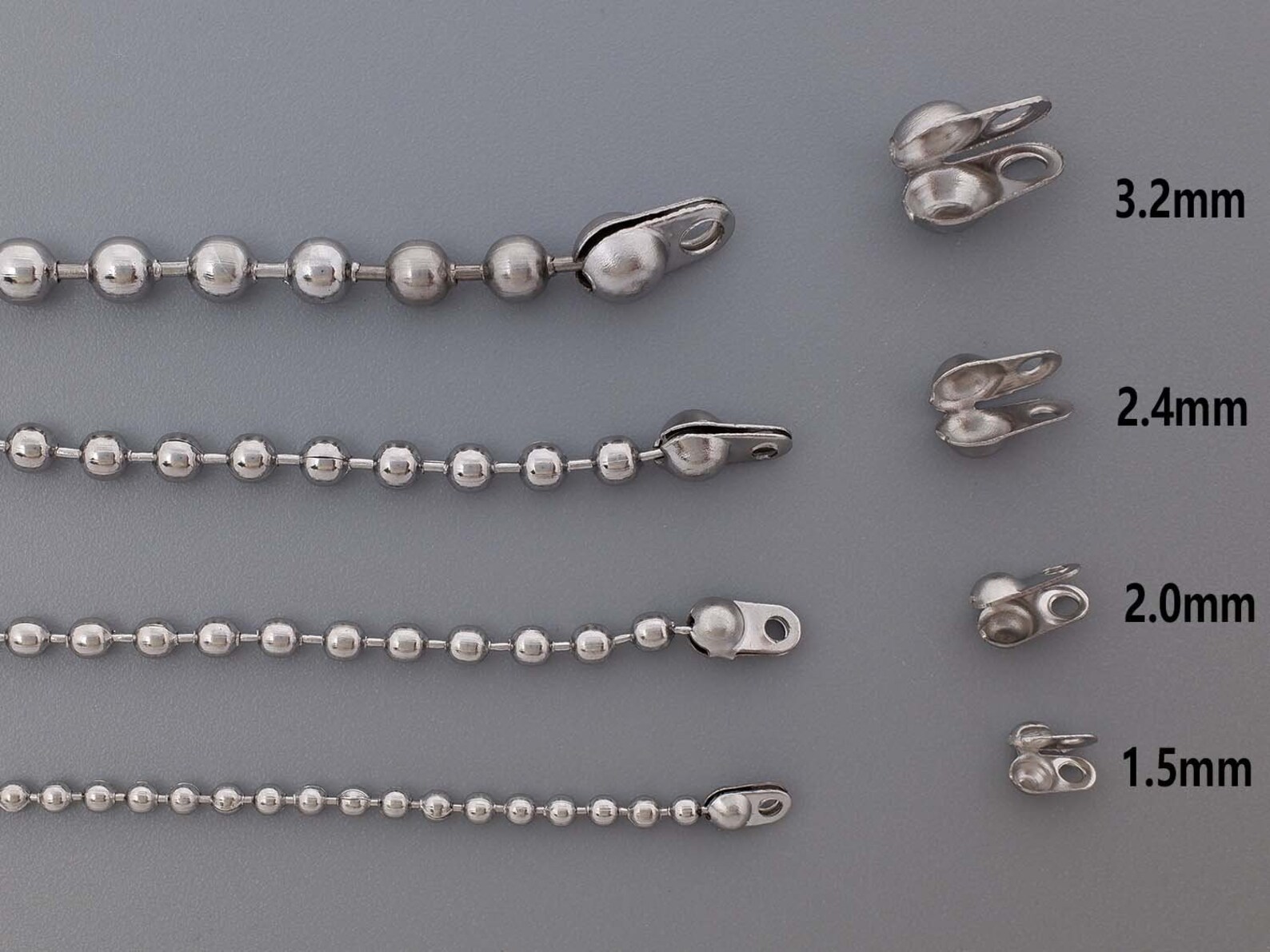 1.5mm 2mm 2.4mm 3.2mm Ball Chain Loop Clasps Knots Clasps - Etsy