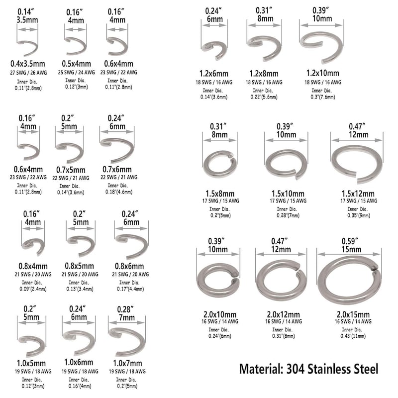 Saw Cut Jump Rings - Etsy UK