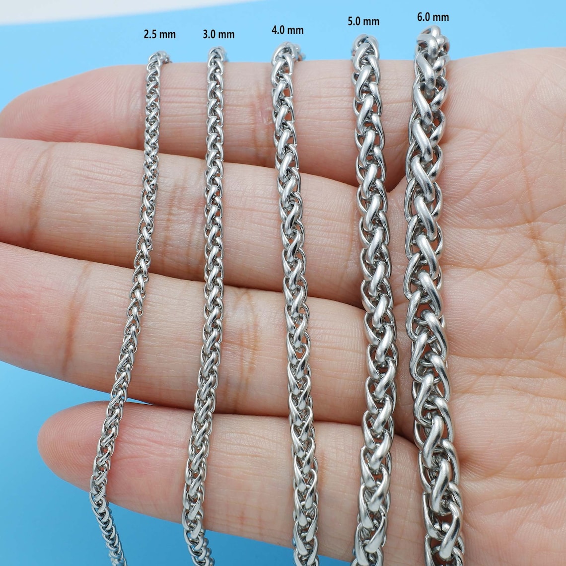 Wide 2.5 / 3 / 4 / 5 / 6 Mm Wheat Chain Jewelry Chain 304 - Etsy