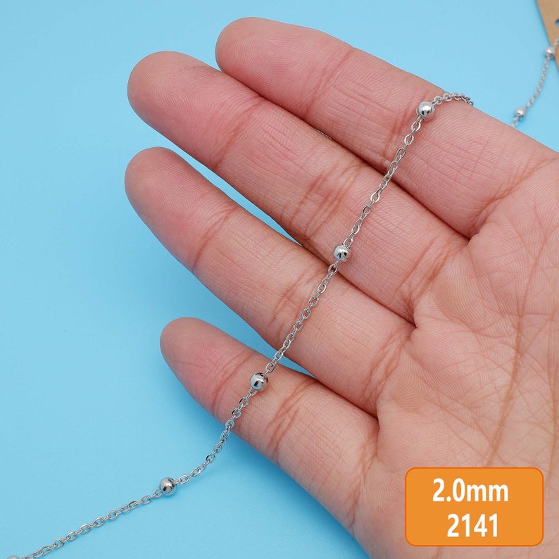 Wide 2mm Satellite Chain With 4mm Ball Jewelry Chain - Etsy