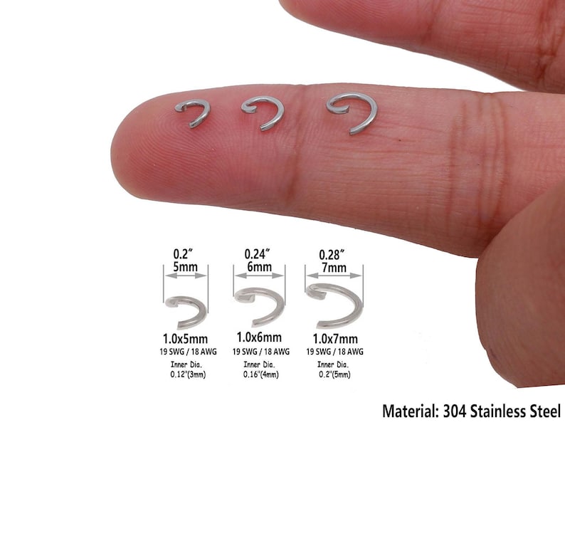 Bulk Stainless Steel Opened Jump Rings, 4mm 5mm 6mm 8mm 9mm 10mm 12mm ...