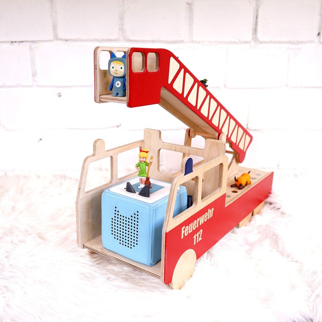 Shelf for Toniebox, Fire Engine Tonie Shelf With Name, Storage for ...