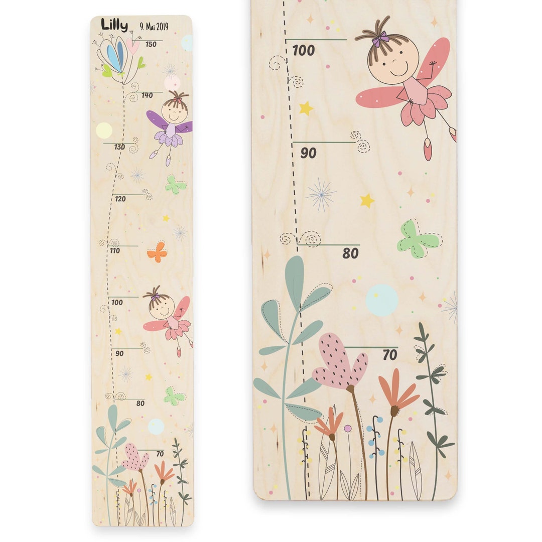 Personalized Wooden Measuring Bar for Children, Birth Gift With Name ...